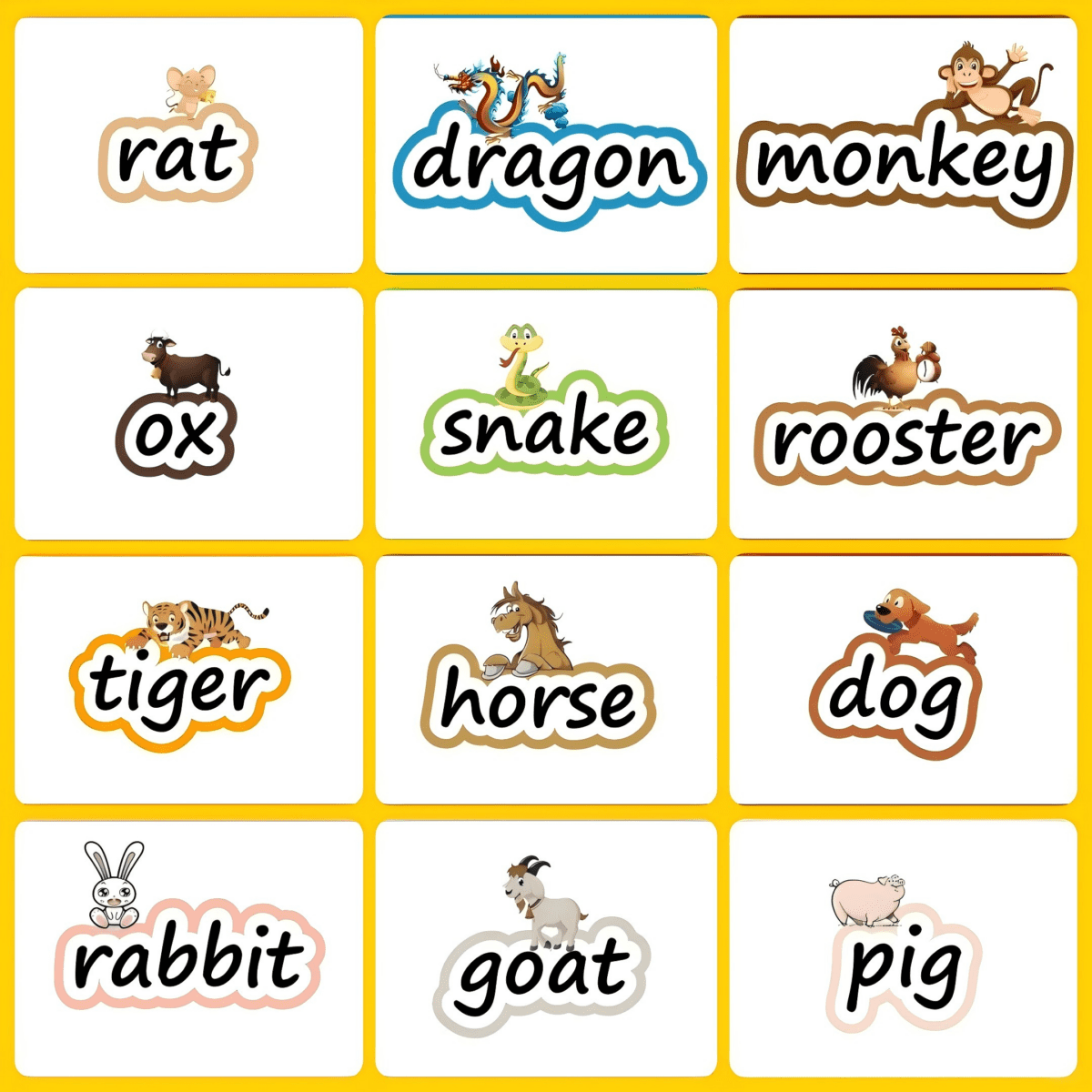 Complete Guide to Chinese Zodiac Animals: Characters, Pinyin and ...
